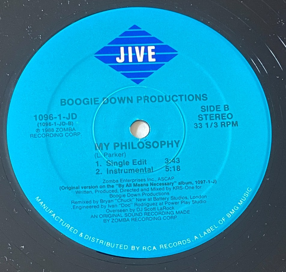 BOOGIE DOWN PRODUCTIONS My Philosophy 12" KRS-One By All Means ...