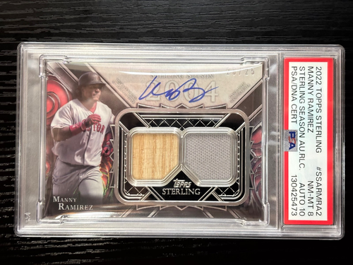 2022 Topps Sterling -Manny Ramirez Auto Relics PSA 10/AUTO, 8/CARD #/25 ...