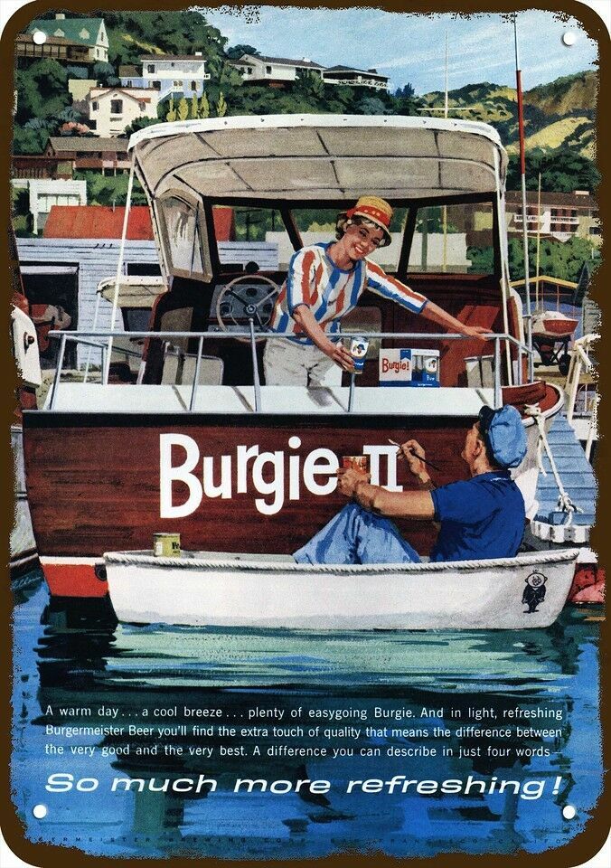 1960 BURGERMEISTER - BURGIE BEER - Vintage-Look DECORATIVE REPLICA ...