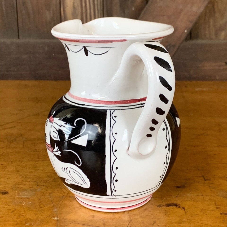 Vintage Italian Siena Deruta Art Pottery Resting Deer/Stag Pitcher Wine ...