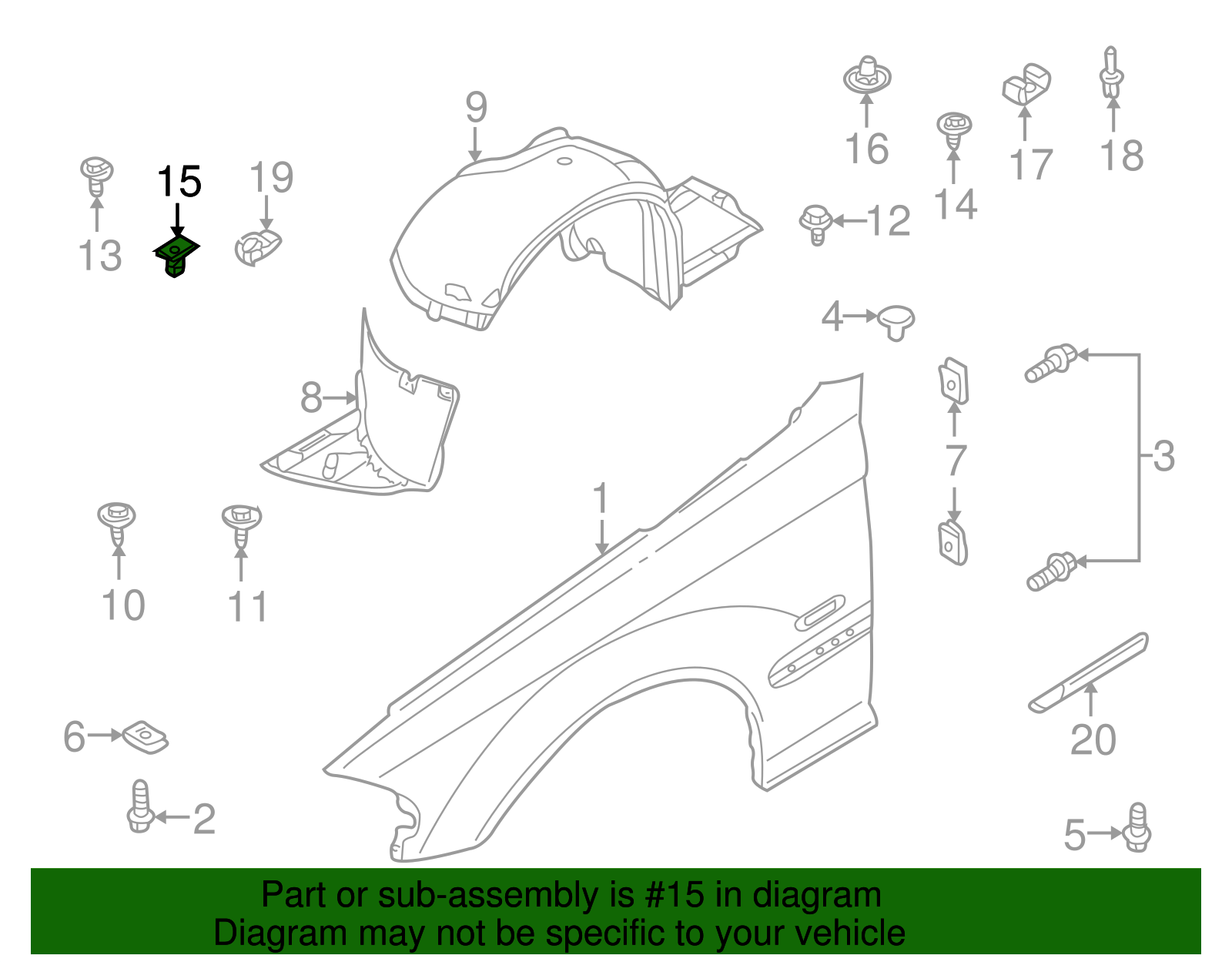 BMW 51718242741 Genuine OEM Fender Liner Nut for sale online | eBay