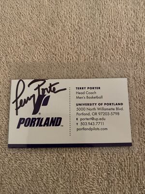 Terry Porter Signed Business Card Portland Basketball Auto | eBay
