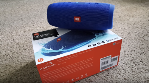 JBL JBLCHARGE3BLUEAM Charge 3 Waterproof Portable Bluetooth Speaker ...
