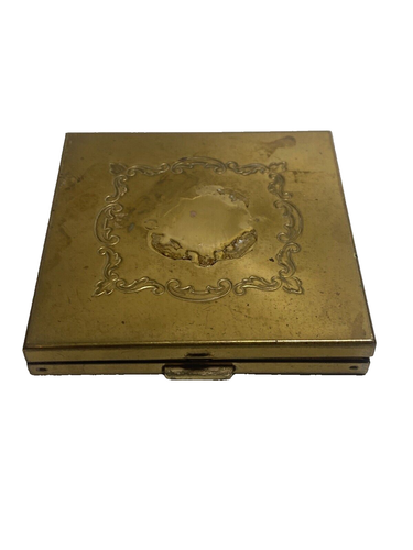 Vintage Volupte Gold Tone Makeup Powder Compact Mirror Art Deco | eBay