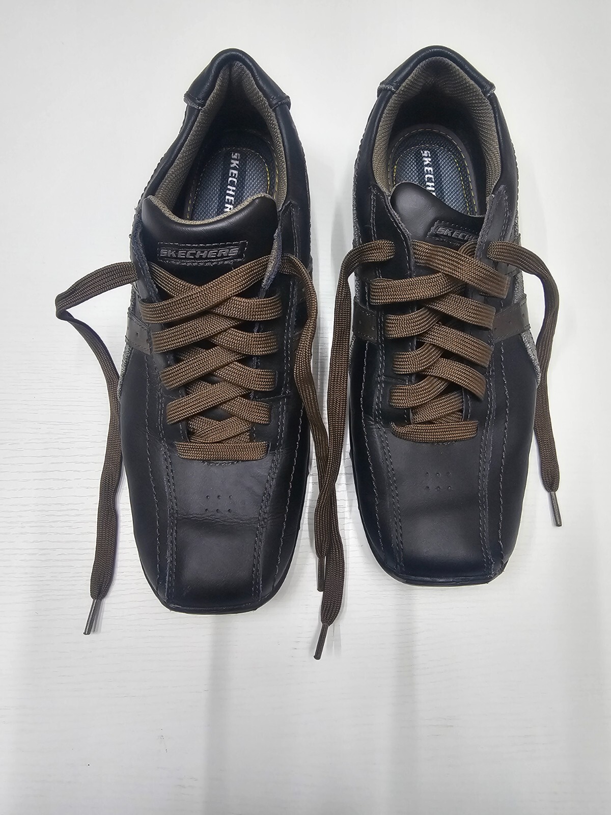 Sketchers Relaxed Step Black/brow Leather Shoes SN633… - Gem