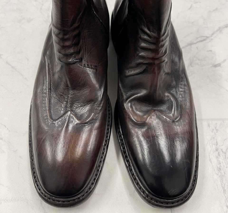$798 John Varvatos Fleetwood Wingtip Pattern Leather Boots In Walnut ...
