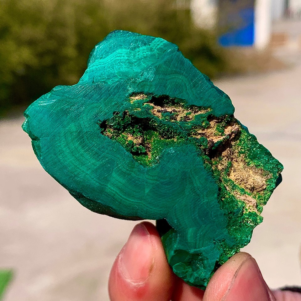 166G Natural glossy Malachite transparent cluster rough mineral sample ...