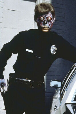 THEY LIVE ALIEN COP POSES BY POLICE CAR 24X36 POSTER | eBay