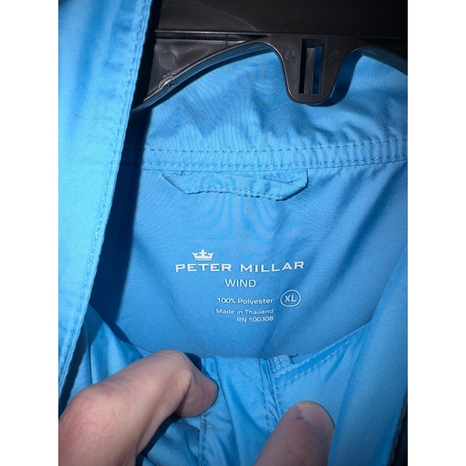 Peter Millar Mens Windbreaker Pullover Jacket Light Blue Size XL | eBay UK