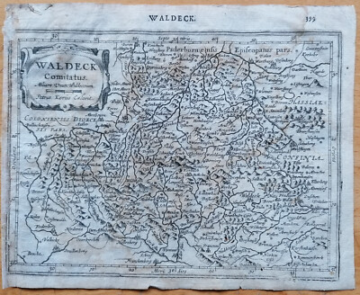 Waldeck Germany - Original Map Mercator - 1651 | eBay