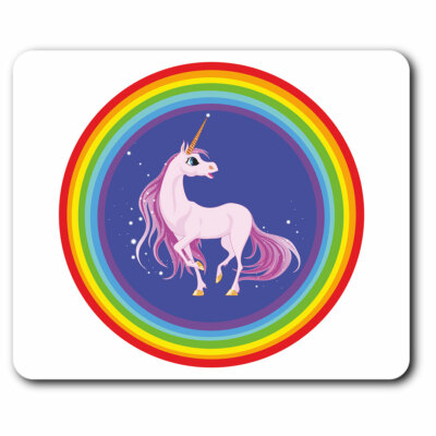 Computer Mouse Mat - Magical Pretty Unicorn Rainbow Girls Office Gift ...