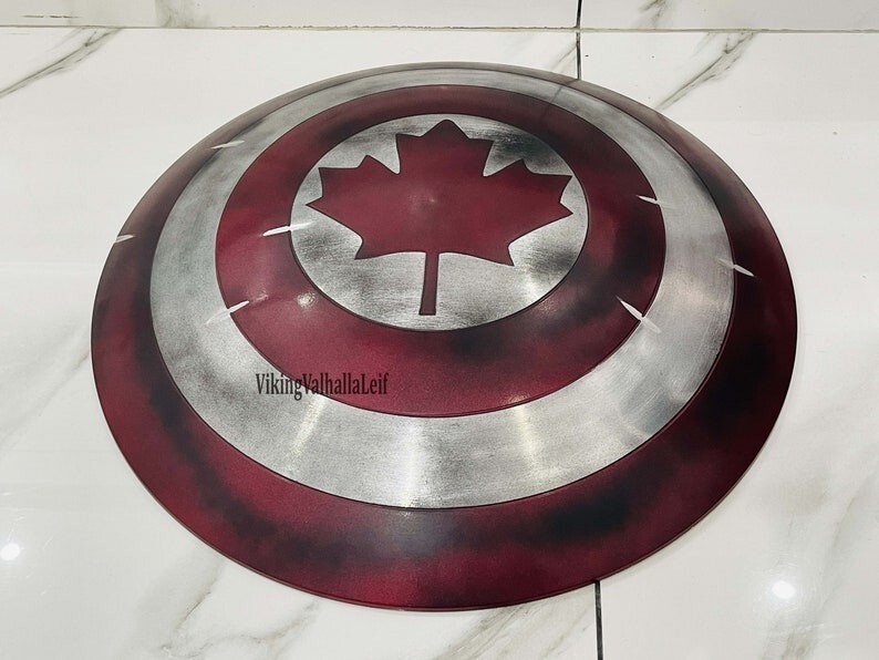 Antique Captain Canada multipurpose Battle Damage shield, Metal shield ...