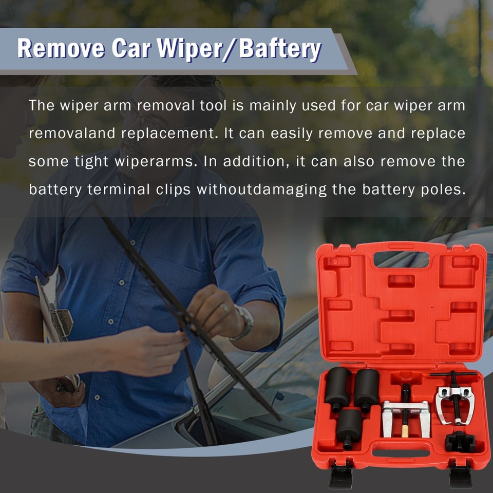 6 Pcs Universal Wiper Arm Puller Set Bearing Remover Wiper Arm Change ...