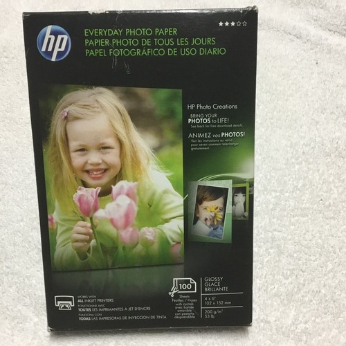 HP Genuine Everyday Photo Paper 100 Sheets 4x6 Glossy Sealed | eBay