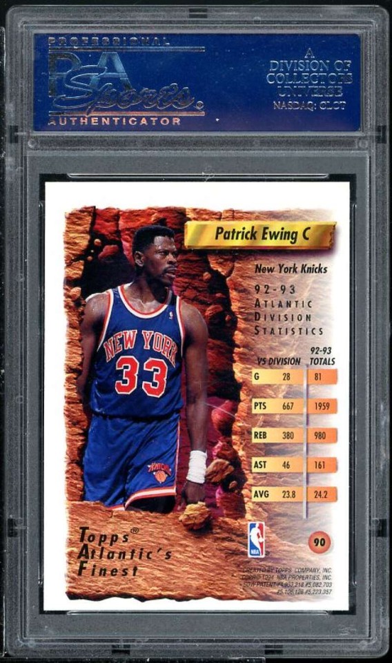 Patrick Ewing Card 1993-94 Finest Refractor #90 PSA 8 (Read Description ...