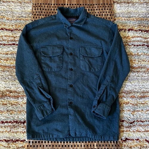 Pendleton Board Shirt Wool Button Down Blue Men’s Size Large L | eBay