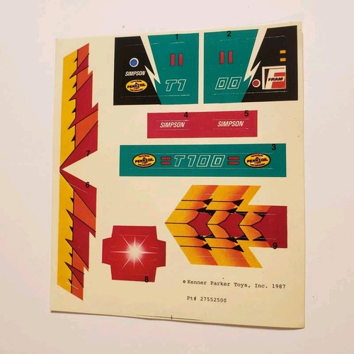 Vintage Sticker Sheet 1987 M.A.S.K. BUZZARD Race Car Kenner MASK Decal ...