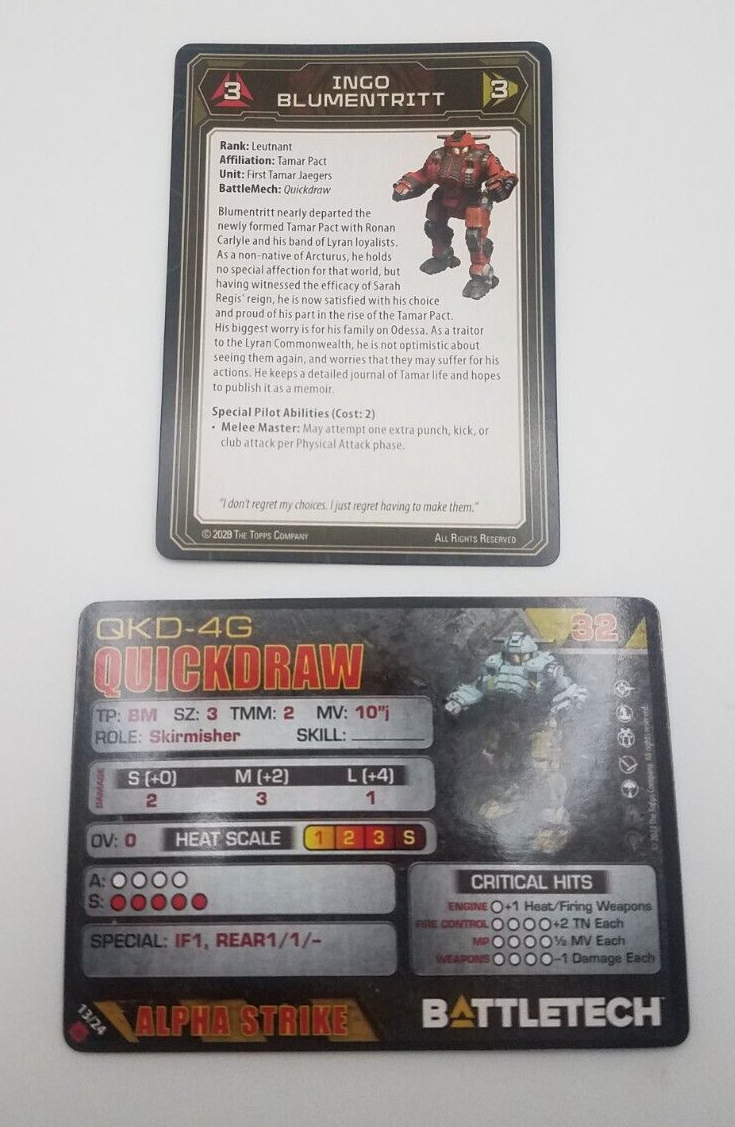 Battletech Mercenaries - Quickdraw *Mech & Cards* | eBay