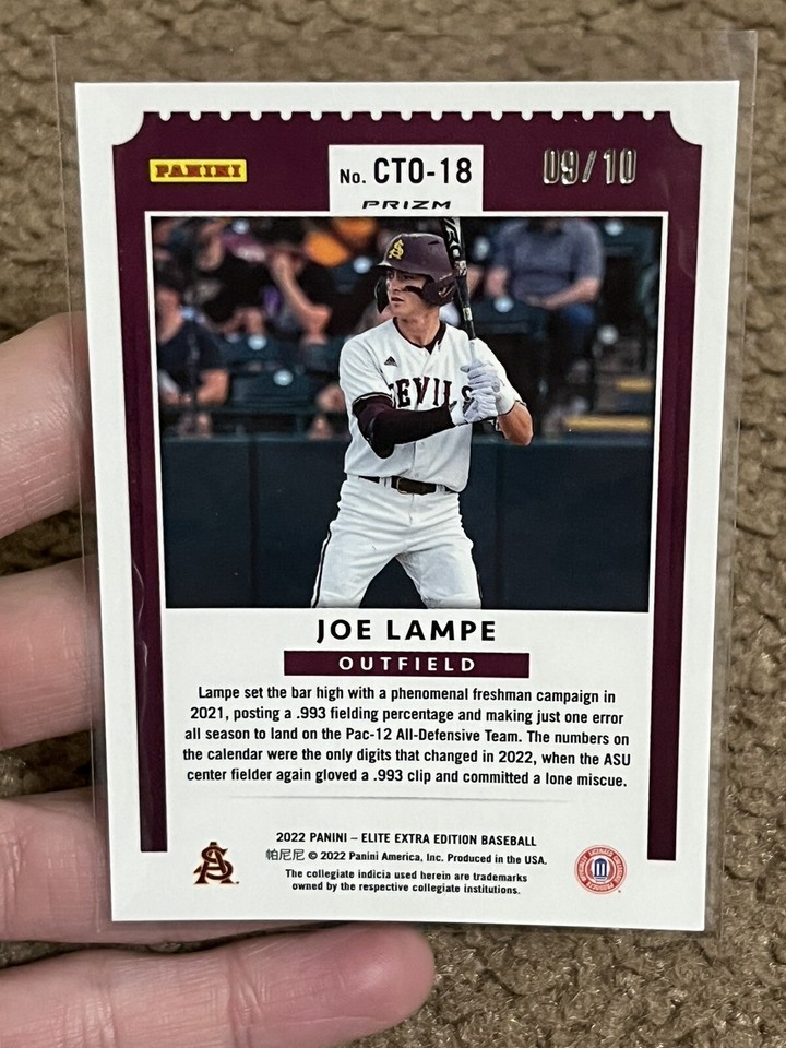 2022 Elite Extra Edition College Tickets Optic #18 Joe Lampe GOLD /10 ...