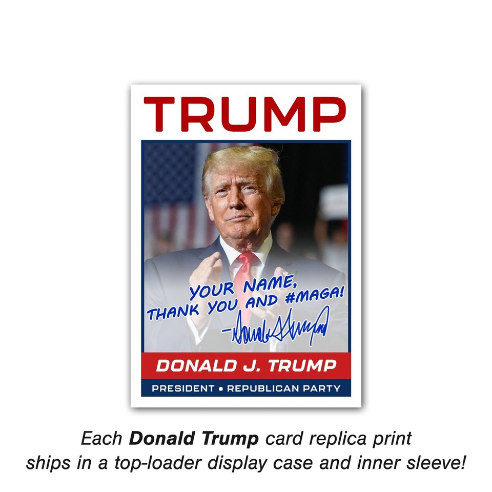 Donald Trump CUSTOM AUTOGRAPH SIGNED Presidential Baseball Card MAGA ...