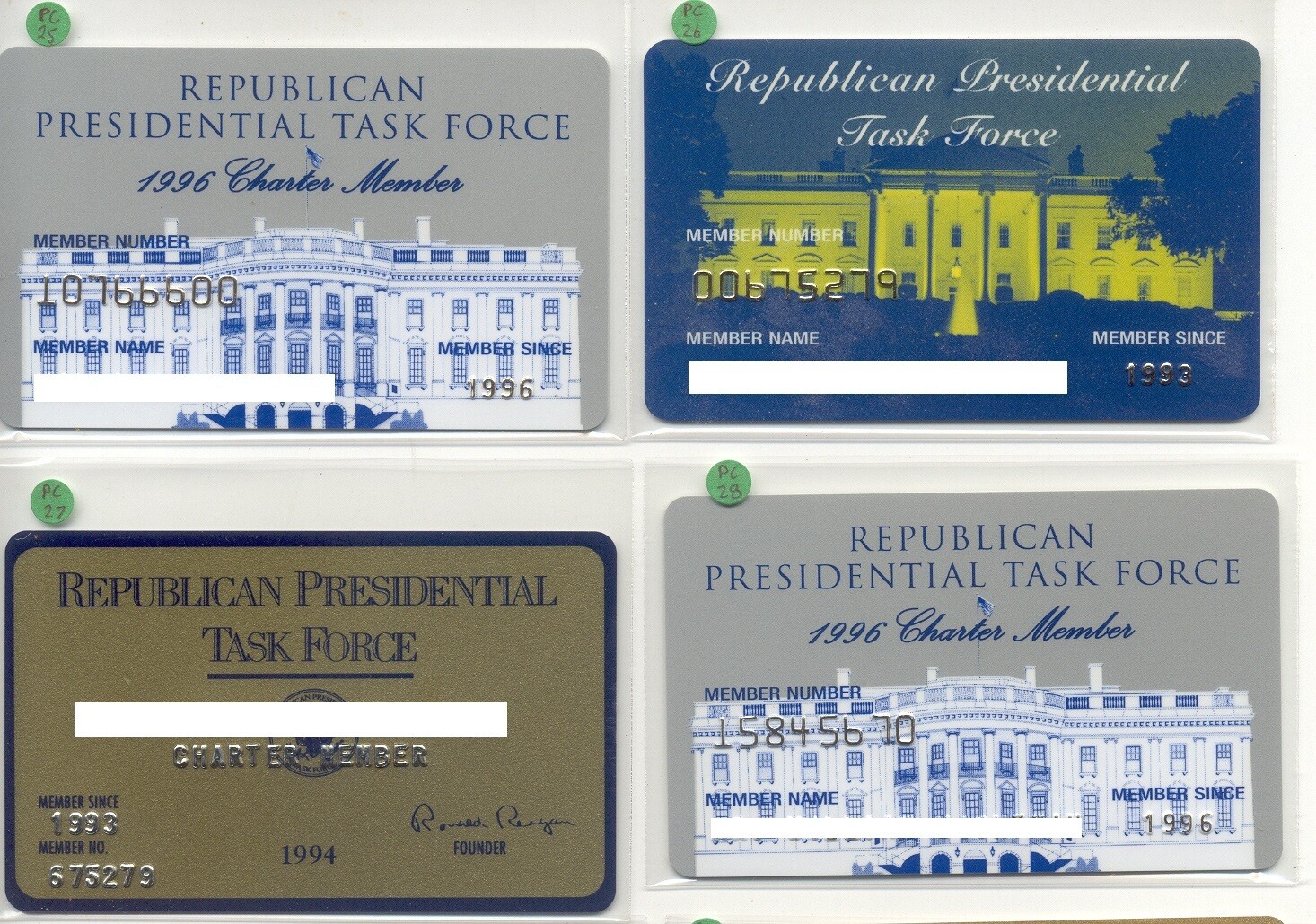 Republican Political Membership Cards - PC25-28 | eBay
