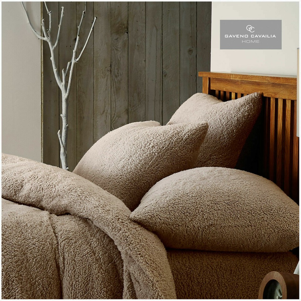 Teddy Bear Fleece SINGLE Duvet Cover Set Sherpa Thermal Warm Bedding ...