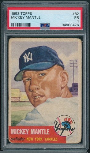 1953 Topps Mickey Mantle PSA 1 PR New York Yankees C5 | eBay