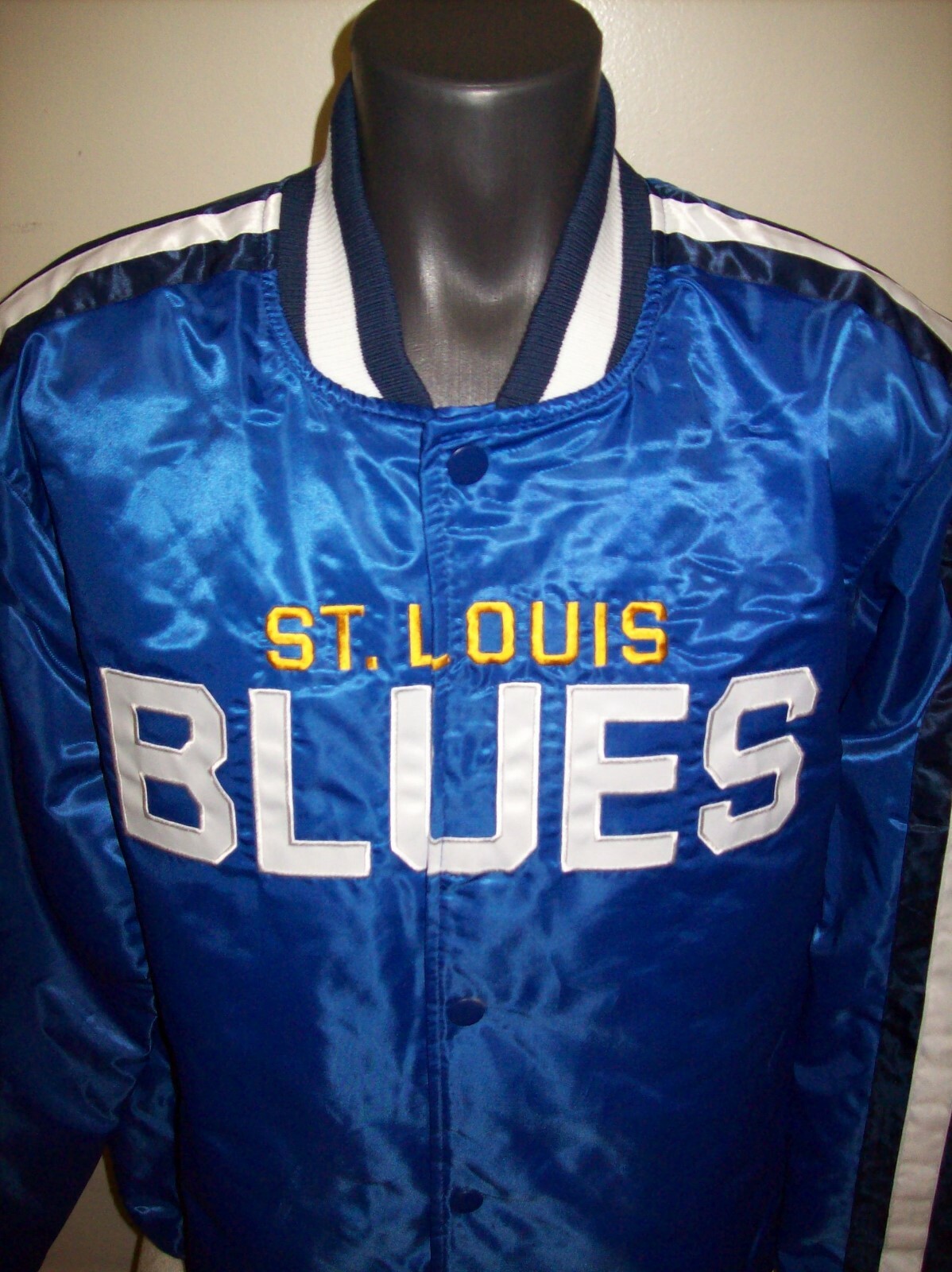 St. Louis Blues NHL STARTER Satin Jacket Traditional BLUE S M L XL 2X ...