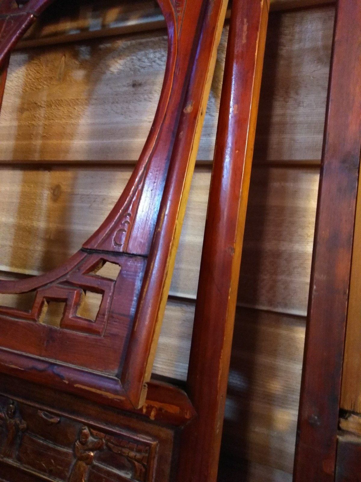 Two Chinese Shutter Hand Carved Painted Panels Opens Antique | eBay