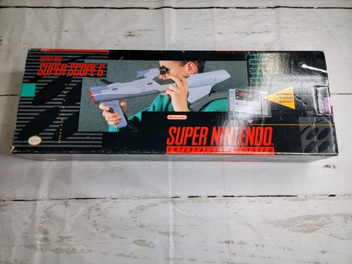 Vintage 1992 SNES Super Scope 6 Rifle Super Nintendo BOX ONLY With ...