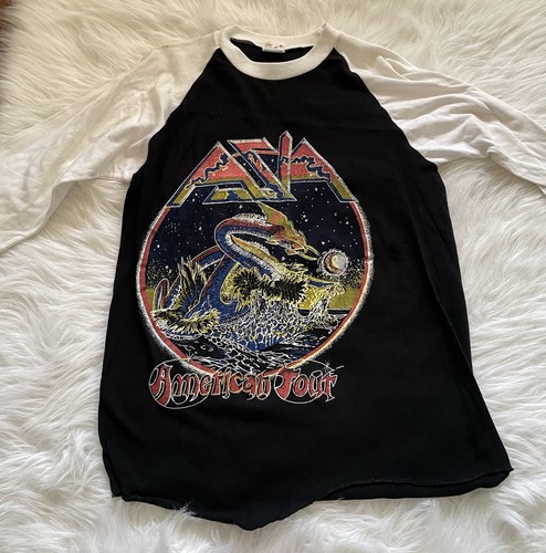 Vintage Asia Tour Prog Rock Band T Shirt rare Graphic Jersey Sz M | eBay