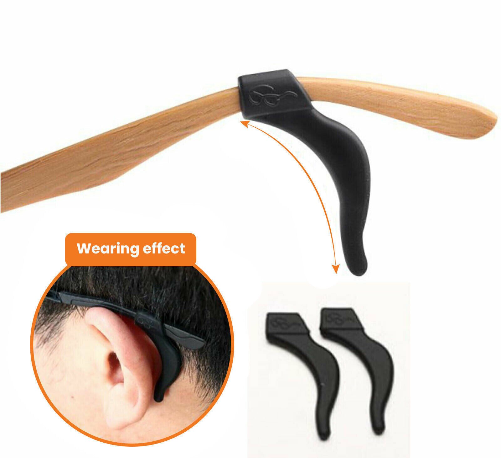 4 Pair Anti Slip Glasses Ear Hooks Tip Eyeglasses Grip Temple Holder ...