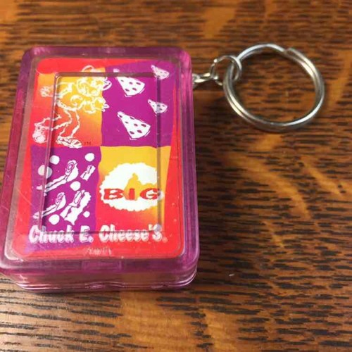 Vintage 1980s Chuck E. Cheese Keyring Keychain Mini Playing Cards ...