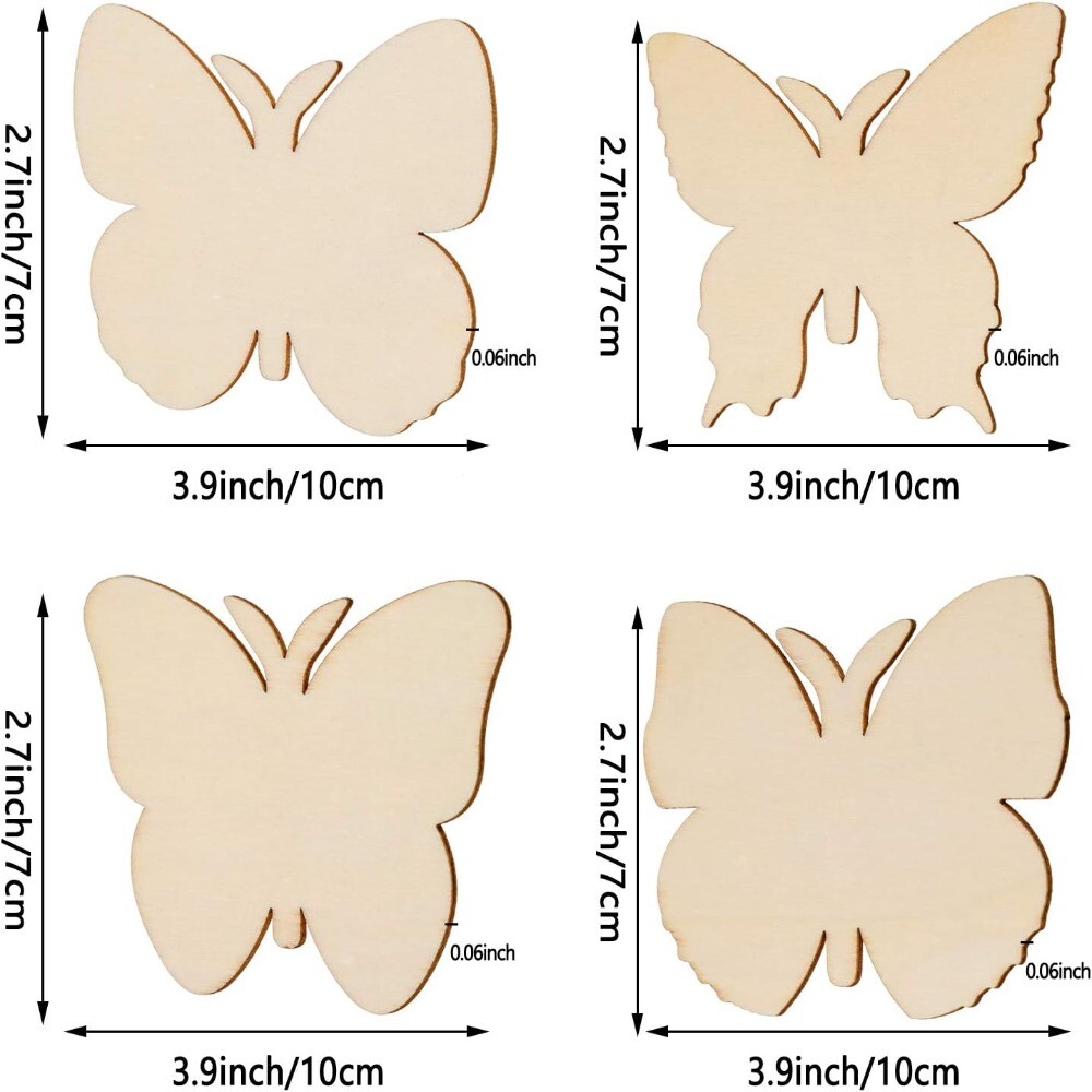 Wooden Butterfly Slices DIY Unfinished Label Blank Anniversary | eBay
