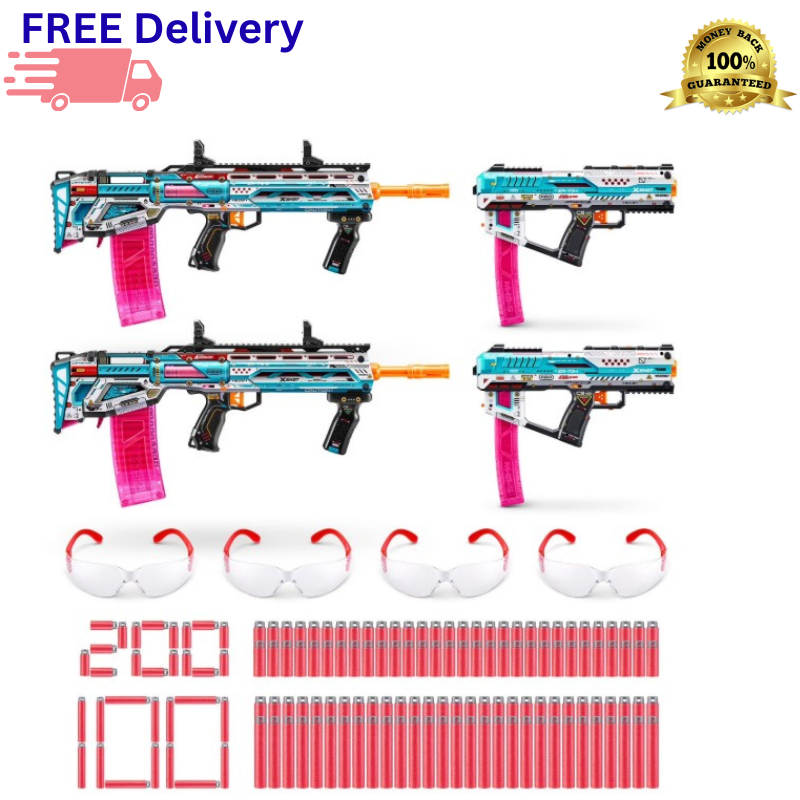 ZURU X-Shot PRO Fury-X Longshot Blaster 4-Pack 300 Darts Combo Kit NEW ...