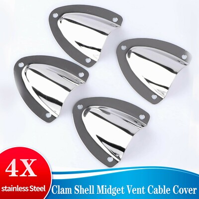 4X Wire Cable Vent Cover Stainless Steel Clamshell Vent Clam Shell Vent ...