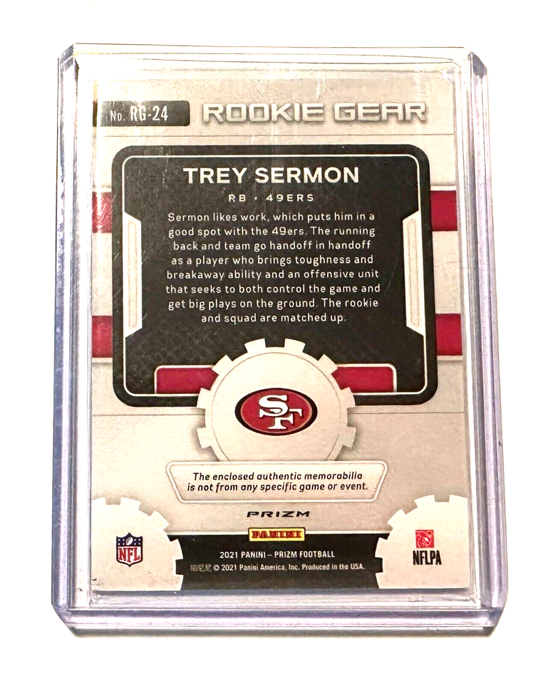 Trey Sermon Rookie Gear Pink 2021 Panini Prizm | eBay