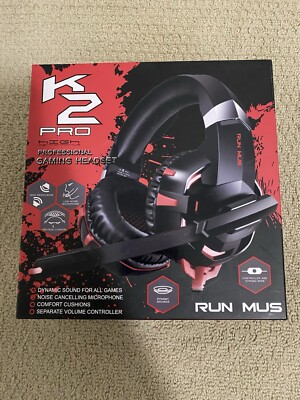 RUNMUS K2 Red Headset for Multiple Platform Gaming Headset | eBay