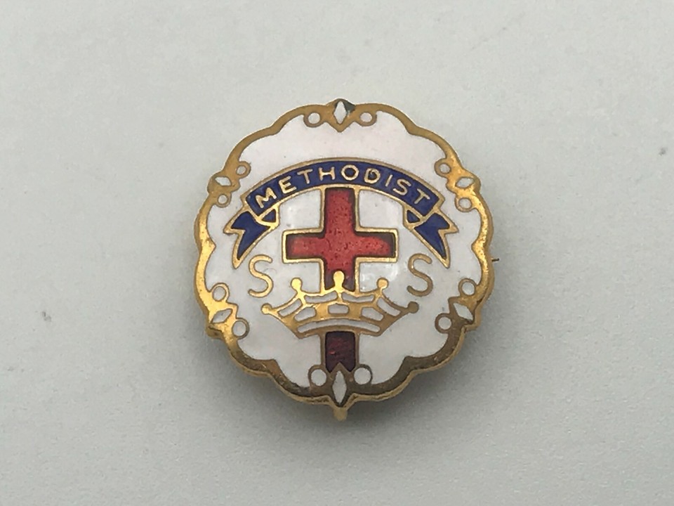 Methodist Sunday School Lapel Pin SS Cross + Crown Vintage Robbins USA ...