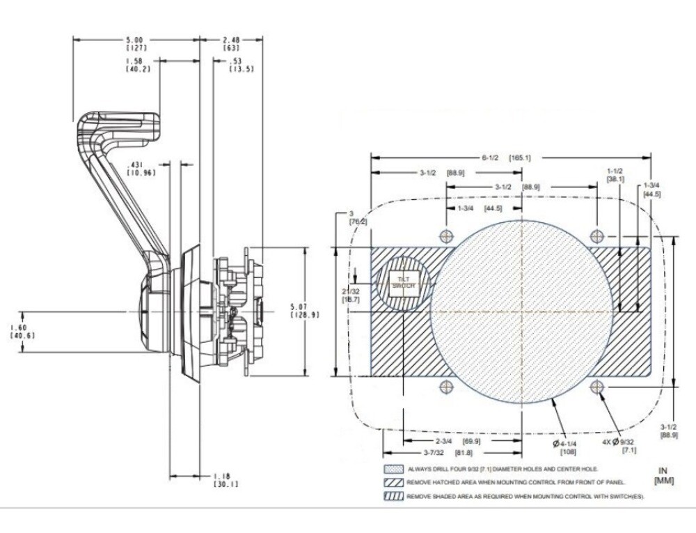Mercruiser Volvo SeaStar SL3 Remote Control Box Side Mount Shifter Trim ...