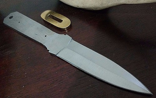 D.I.Y. DAGGER BOOT KNIFE BLADE HUNTING BOWIE BLANK W/ BRASS GUARD ...