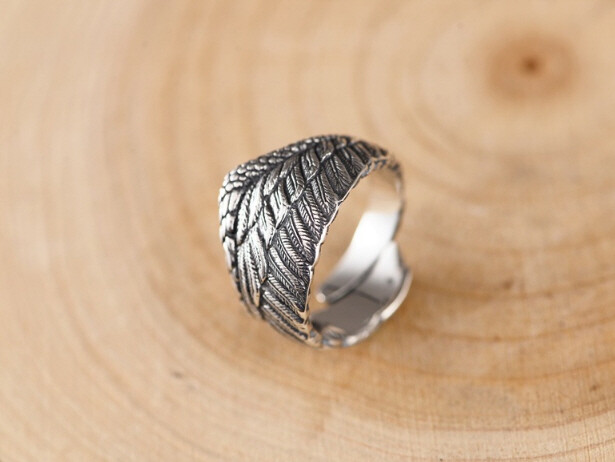 D11 Ring Wing Eagle ' W Wings 925 Sterling Silver Adjustable Size ...