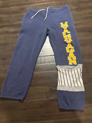 Vintage Nutmeg Mills Made In USA Michigan Wolverines Blue Sweatpants ...