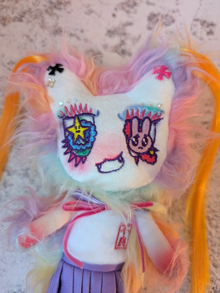 Bag Charm Plush Toy Y2K rainbow Cat Octopus Japanese school Uniform | eBay