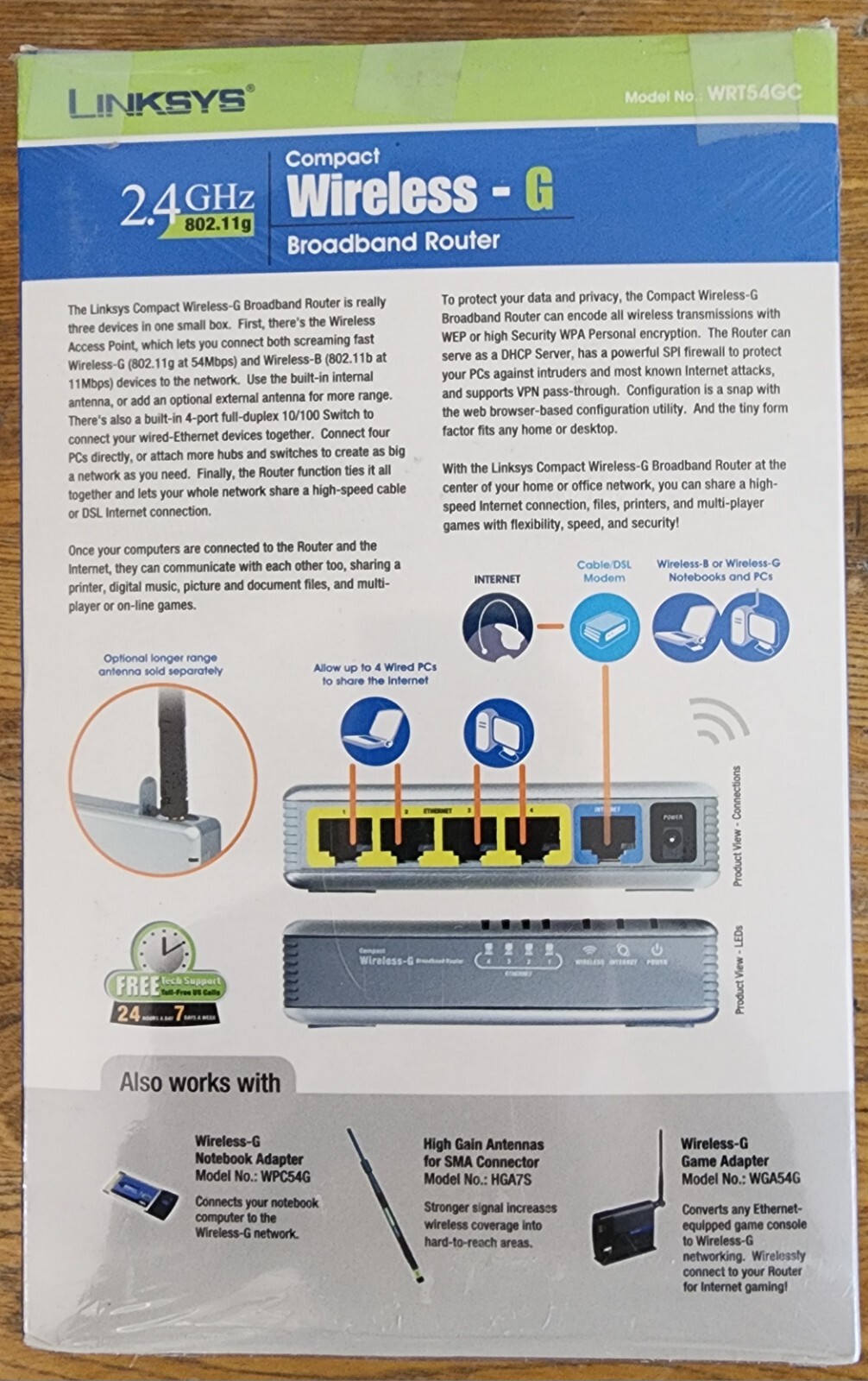 Linksys WRT54GC 54 Mbps 4-Port 10/100 Wireless G Router Brand New ...