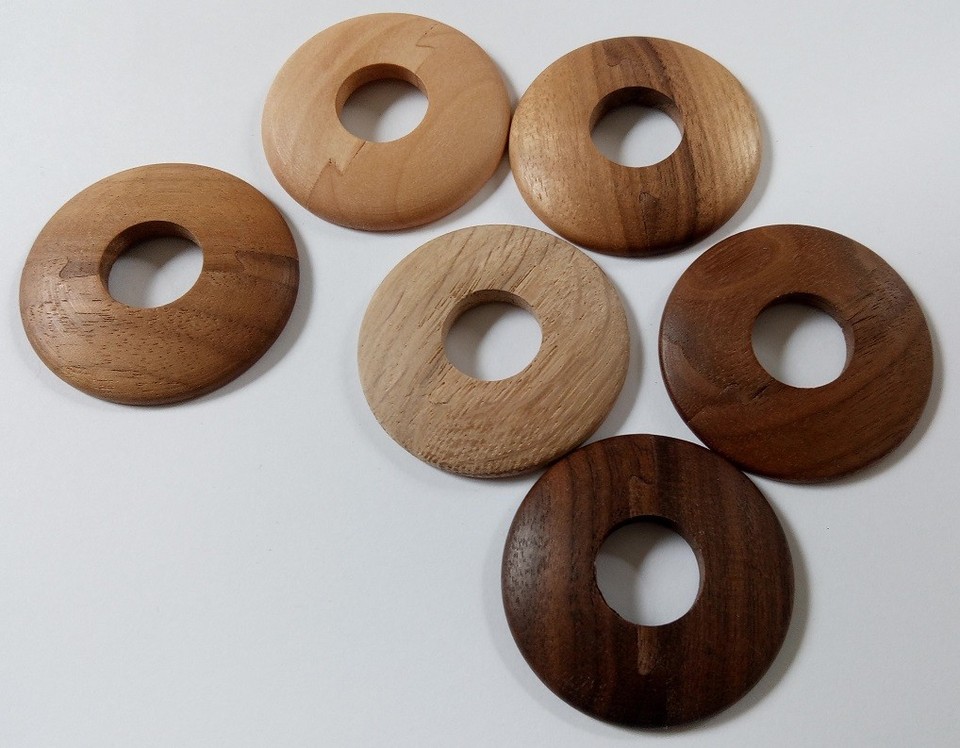 Wood Radiator Pipe Cover for 15mm Walnut Oak Low profile 5mm WOODEN ...