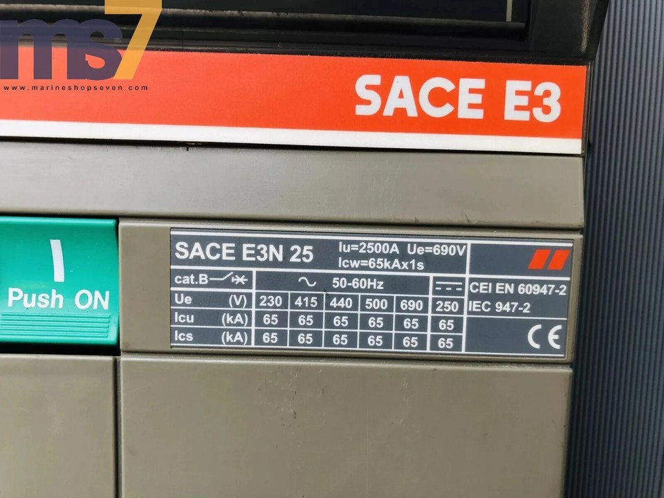 ABB SACE E3N 25 ACB AIR CIRCUIT BREAKER 2500 AMP 690V 3 POLE WITH DRAW ...
