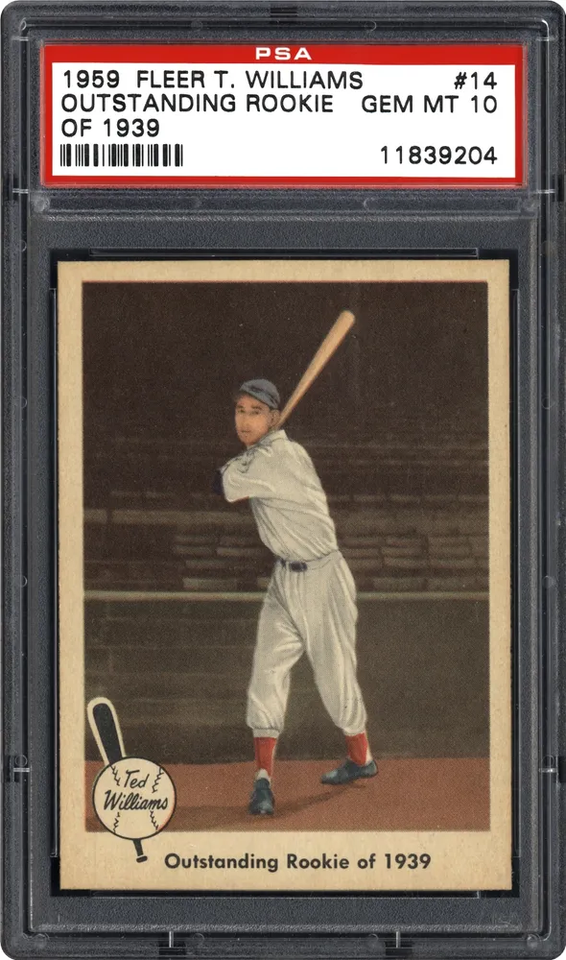 Ted Williams 1939 Rookie Boston Red Sox Type 1 Original Photo PSA/DNA ...