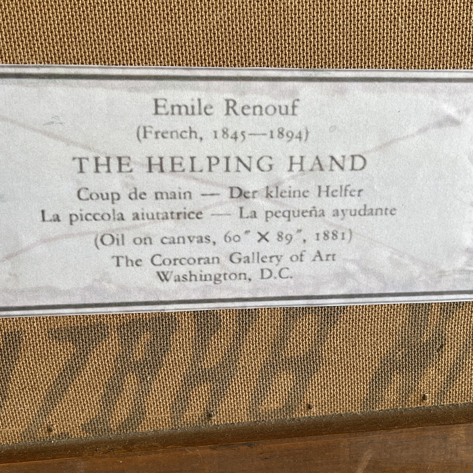 Emile Renouf French artist "The Helping Hand" signed framed 1881 print ...