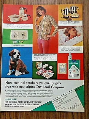1964 Alpine Cigarette Ad Dividend Gifts | eBay